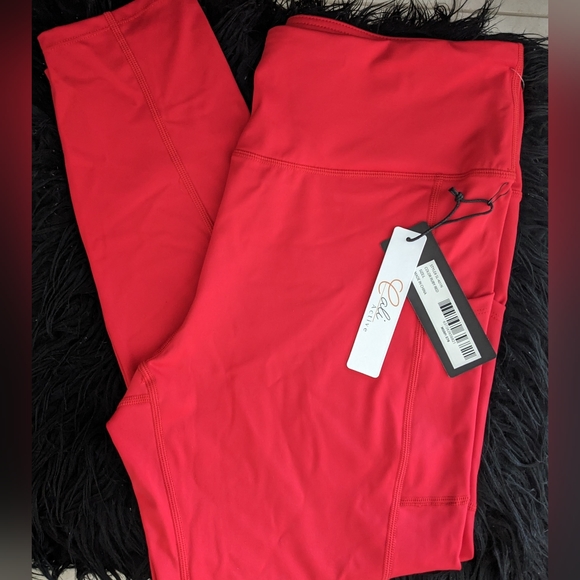 Cali Active | Pants & Jumpsuits | Nwt Cali Active Red Capri Leggings ...